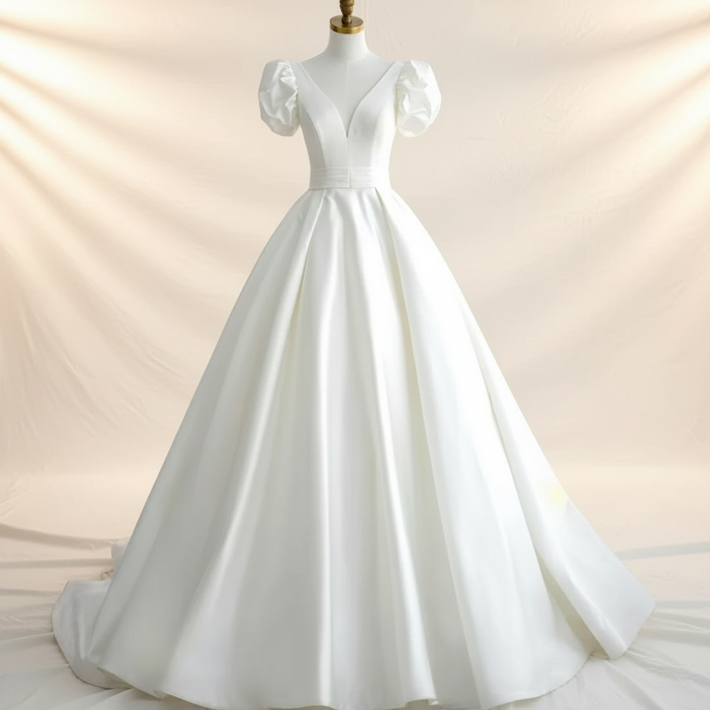 Buy Gown for Christian and Catholic Wedding Satin Gown in India ...