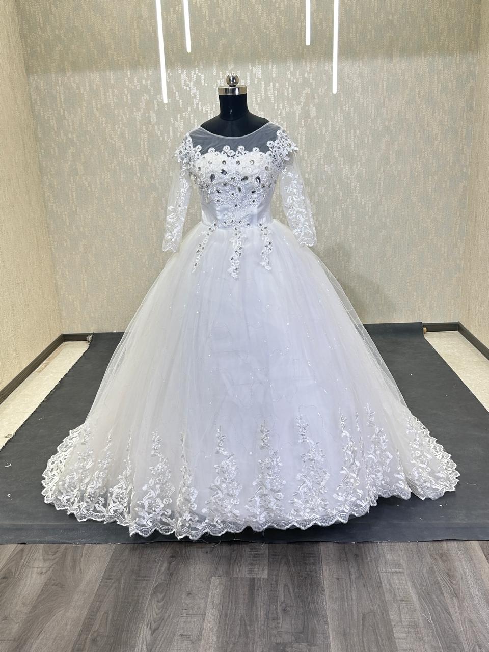 Buy White Catholic Wedding Train Gown in Goa | Gownlink – GownLink