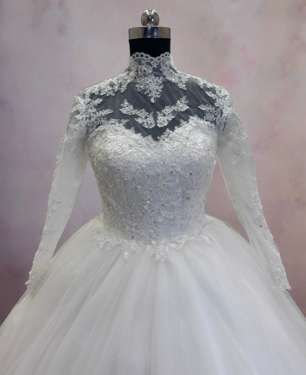 Buy High Neck White Wedding Train Gowns High End Gowns | Gownlink ...